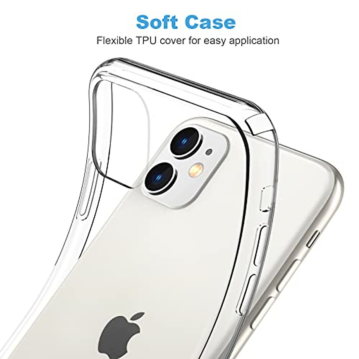 JJGoo Compatible with iPhone 11 Case, Clear Crystal TPU Phone Cases Shockproof Bumper Cover Anti-Scratch Protective Slim Thin Phone Case for iPhone 11 6.1inch