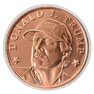 Donald J. Trump MAGA Hat Commemorative 1 oz Pure .999 Copper Round Challenge Coin in Capsule