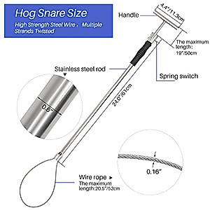 PAULOZYN Stainless Steel Hog Pig Catcher Pole ​Holder Control Tool Heavy Duty for Dog Pig Animals Swine Livestock