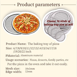 6 Packs Aluminum Alloy Pizza Pan with Holes, 12 Inch Commercial Grade Pizza / Baking Screen for Oven Round Pizza Crisper Tray Pizza Baking Tray for Home Restaurant, Seamless (12-Inch, Pack of 6)