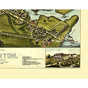 MAPS OF THE PAST Clinton Connecticut - Bailey 1881 - 23.00 x 29.15 - Matte Art Paper