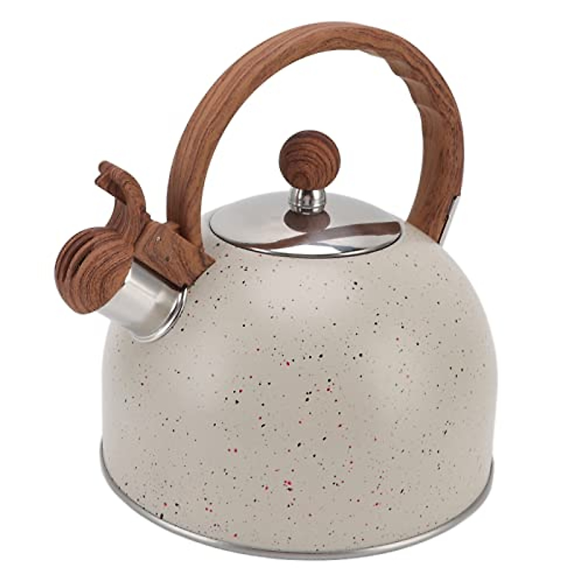 Stovetop Kettle, Whistling Kettle 2.5L Capacity Stainless Steel Stovetop Teapot for Water Boiling (Beige)