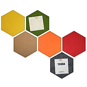 Briskaari Hexagon Felt Board Bulletin Board Memo Board Felt Wall Sticker Multifunction 3D Decorative Home Message Board for Kids Room Office (7.9"x 6.7"/20cmx17cm, Light Gray)