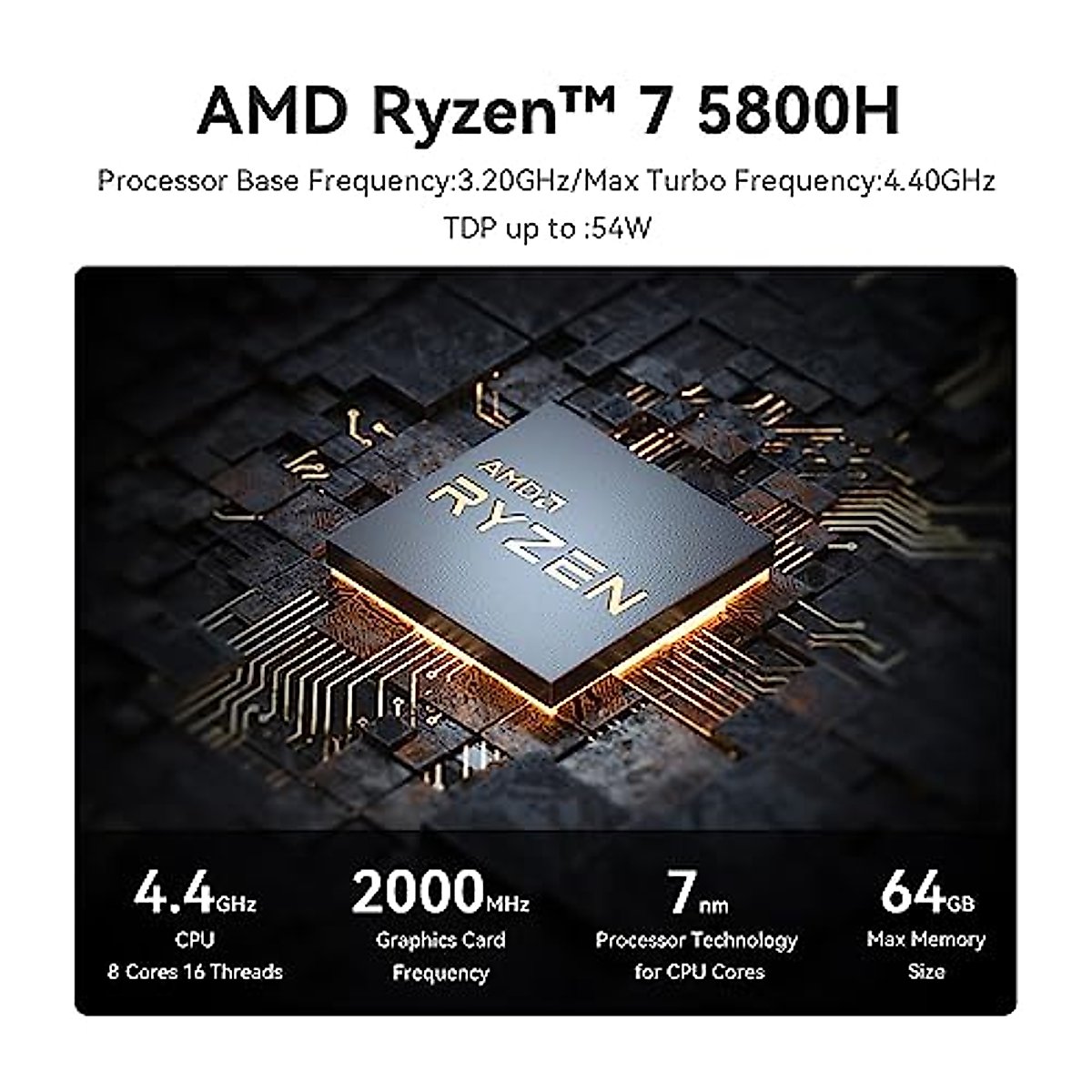 Beelink Mini PC, AMD Ryzen 7 5800H 8 Core(Up to 4.4GHz), 32GB DDR4 RAM 500GB NVMe M.2 SSD, SER5 Max Mini Desktop Computer Support 4K@60Hz Triple Display/WiFi 6/BT5.2/DP/HDMI/USB-C, Gaming/Office/Home