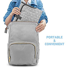 Portable Changing Pad for Baby|Travel Baby Changing Pads for Moms, Dads|Waterproof Portable Changing Mat with Built-in Pillow|Excellent Baby Shower/Registry Gifts