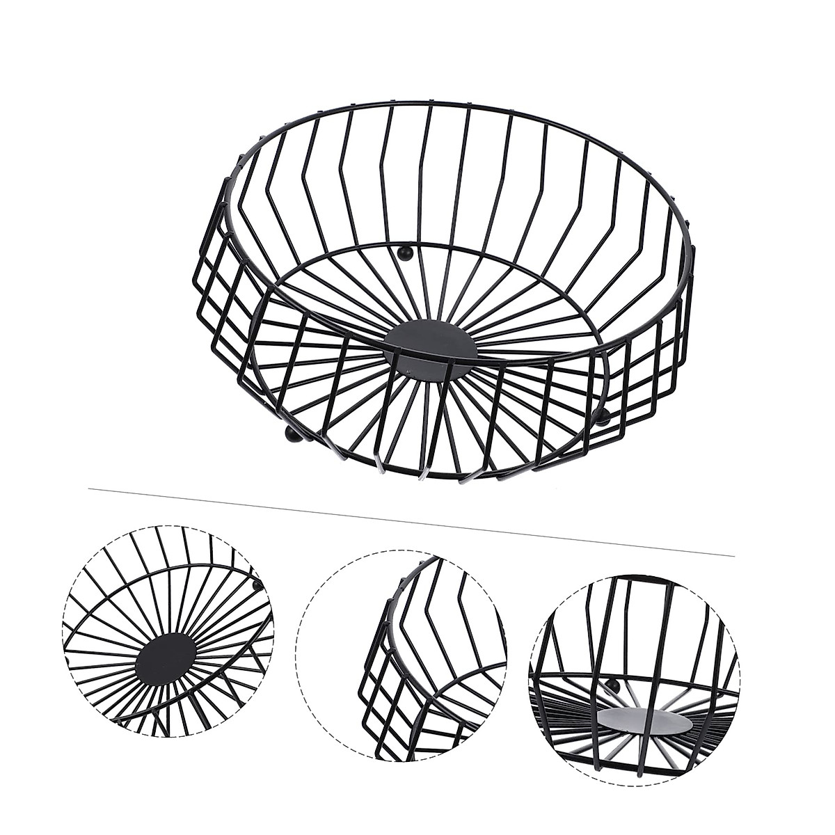 ADOCARN 1pc Iron Fruit Plate Wire Storage Baskets Wire Fruit Storage Basket Wire Vegetable Basket Kitchen Iron Food Basket Round Utensil Tray Tea Table Fruit Basket Candy Metal Dessert