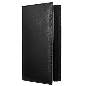 Zreal Checkbook Cover for Men & Women, Premium Vegan Leather Checkbook Holder Slim Wallets for Top & Side Tear Duplicate Checks with RFID Blocking (Matte Black)