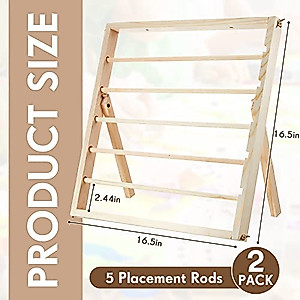 2 Sets Wood Ribbon Organizer Storage Display Ribbon Rack Holder Ribbon Organizer for Craft Room Ribbon Roll Holder Sewing Stand Organizer for Ribbon Gift Wrapping Paper Vinyl Rolls Arts Crafts Items