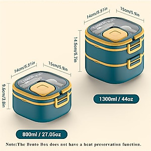PEDECO Stackable Stainless Steel Bento Box,Leak-Proof,1-Tier Bento box,Lunch Box With Portable and Cutlery-Ideal Portion Sizes(27.05OZ) for Kids/Toddler-BPA-Free,Dishwasher Safe,Blue,over 3 years old