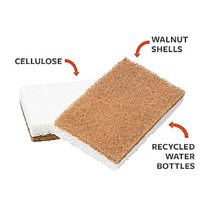 Full Circle in a Nutshell Walnut Shell Non-Scratch Scrubber Sponge, Pack of 3