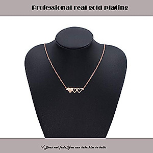 VLINRAS Best Friends Necklace for 3 Sister Necklace For 3 BFF Matching Heart Pendant Friendship Personalized Birthday Gift