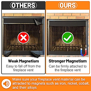 Magnetic Fireplace Draft Stopper - 2pcs Fireplace Vent Covers, Screen Insulation Blocker for Winter Indoor Prevent Cold Air and Heat Loss, 36 x 4in