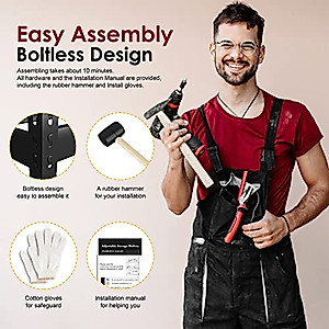 Prilinex Heavy Duty Storage Shelves - 35.5" W x 16" D x 71" H 5-Tier Adjustable Metal Garage Shelving Unit, Standing Utility Shelf Racks for Pantry Warehouse Kitchen, Black