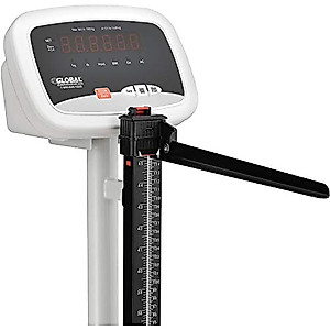 Digital Physician Scale with Height Rod, 600 Lbs Capacity, 11-1/2"L x 24-5/16"W x 51-1/2"H