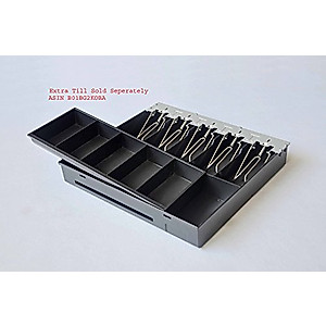 HK SYSTEMS 16" Heavy Duty Black Manual Push Open Cash Drawer with 5Bill/5Coin Stainless Steel