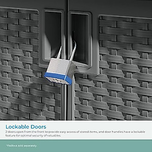 Suncast Lockable Outdoor Cabinet Storage for Patio, Garden and Backyard, 97 Gal, Cool Gray