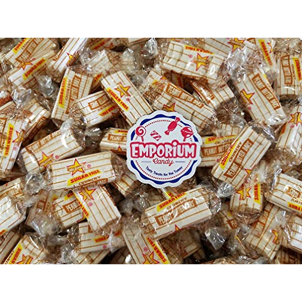 Atkinson's Sugar Free Peanut Butter Bars - Delicious Individually Wrapped 1 lb Bulk Frosted Coated Candy