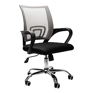 Mind Reader Wheels Office Chair, 22.5" L x 22.5" W x 37" H, Silver
