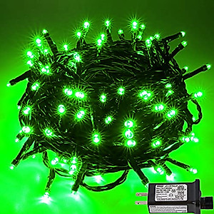 Pooqla Green String Lights St Patrick's Day Decoration, 200 LED 66 ft Indoor Outdoor LED Green Lights, 8 Modes Twinkle Fairy Lights for Yard Patio Wedding Party St Patrick's Day Decoration