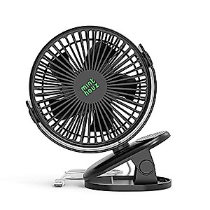 Minthouz Clip on Fan, 4000mAh Portable Fan Rechargeable Battery Operated Fan, Upgraded Quieter & Stronger Wind Personal Fan, 4 Speeds Desk Fan with Clamp,Mini Fan for Baby Stroller Bedroom Home Office