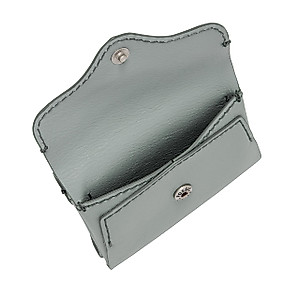 Fossil Women's Heritage Leather Wallet Card Case, Smokey Blue (Model: SL8230180)