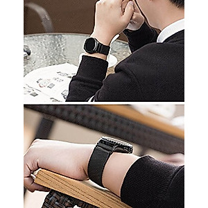 OTOPO Galaxy Watch 4/6 Classic Bands 47mm 46mm 43mm 42mm, Watch 6/5/4 Band 44mm 40mm,Watch 5 Pro Bands, 20mm Metal Mesh Stainless Steel Replacement Strap Bands for Men Women Black