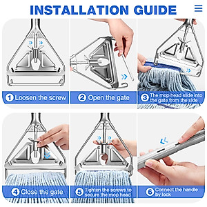 String Mop Heavy Duty for Floor Cleaning- Industrial Commercial Mop with 59inch Mop Handle, Wet Mop for Home,Garage,Office, Workshop, Warehouse Floor Cleaning