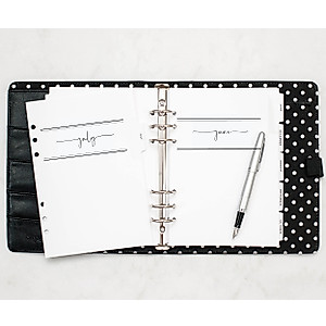 Monthly Tabbed Dividers for A5 Planners, fits Filofax, Kikki K, InkWell Press, Carpe Diem Planners, 6 Ring binder, 5.8" x 8.3" Modern (Planner Not Included)