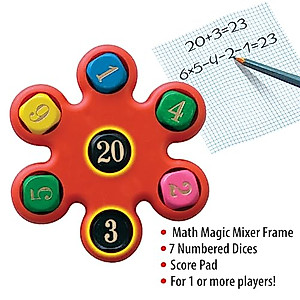 Small World Toys Math Fidget Toys for Kids 8–12, Math Magic Mixer Educational Games with Math Dice and Score Pad, Handheld Games for Kids, Fidget Game Math Manipulatives Learning Games
