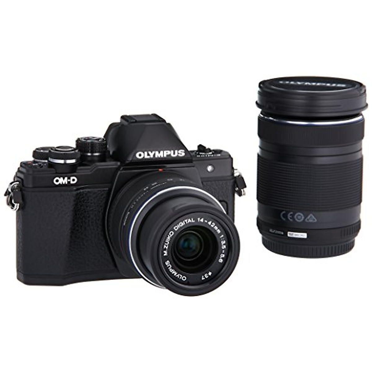 Olympus OM-D E-M10 Mark II Mirrorless Micro 4/3 Camera with 14-42mm and 40-150mm Lenses (Black)