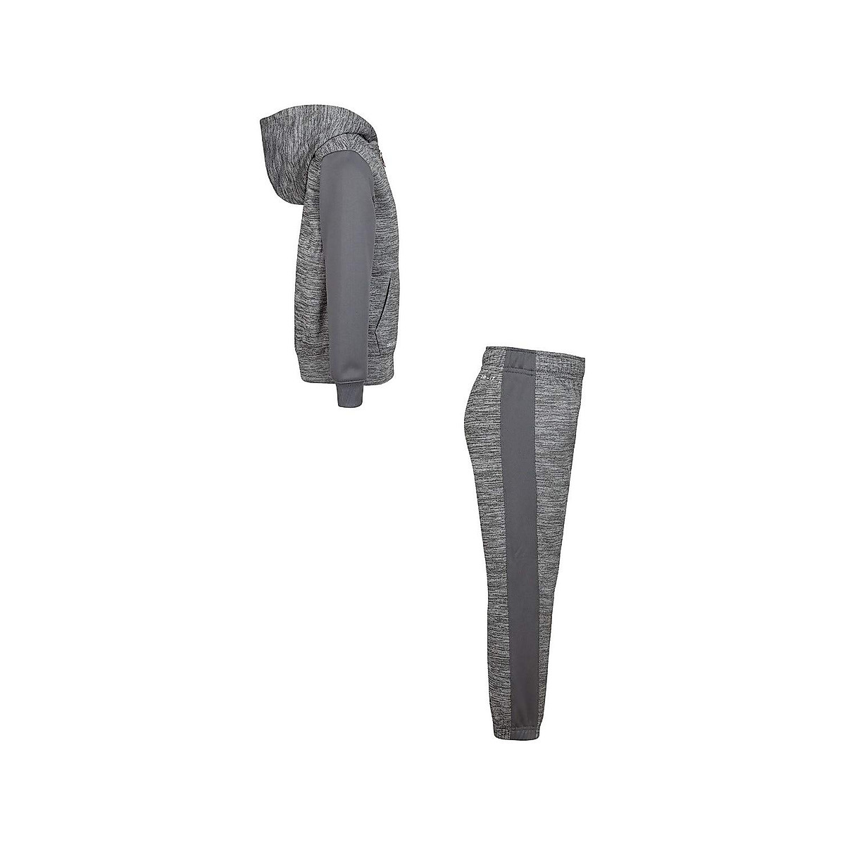 Nike Boy`s Dry Fit Therma Zip Hoodie & Sweatpants 2 Piece Set (Carbon Heather(86G933-GEH)/Orange, 12 Months)