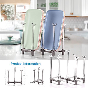 MRT Retractable Cup Drying Rack, Retractable Drying Rack and Sports Bottle Drainer Stand, Plastic Bag Drying Rack and Mug Tree with Antiskid Bottom for Kitchen Countertop(Gray)