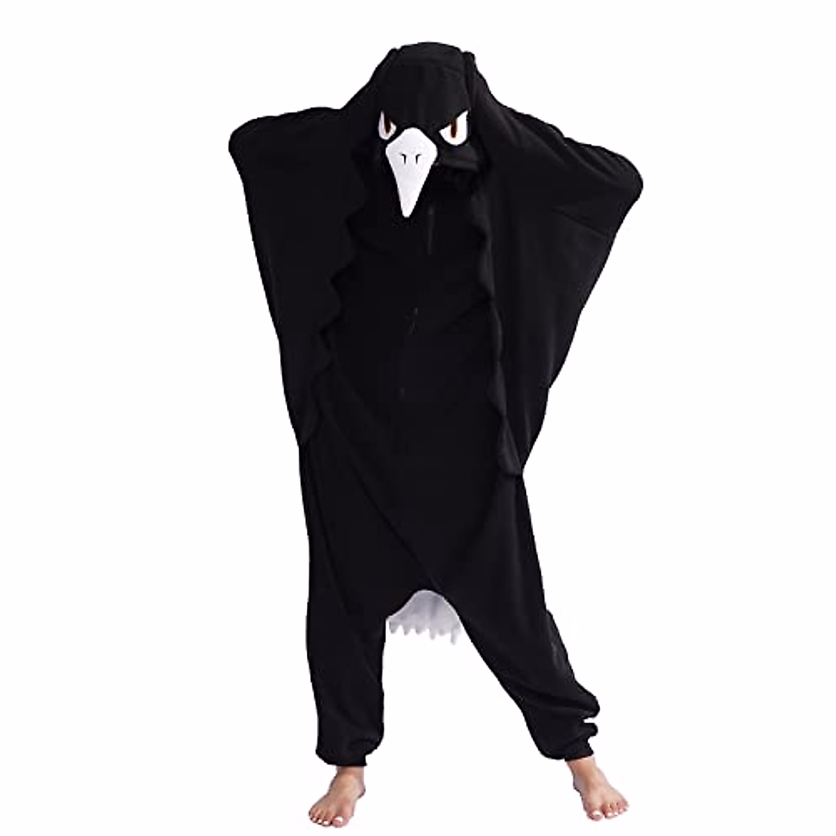 ofodoing Adult Animal Crow One-piece Pajamas Cosplay Animal Homewear Sleepwear Jumpsuit Costume for Women Men
