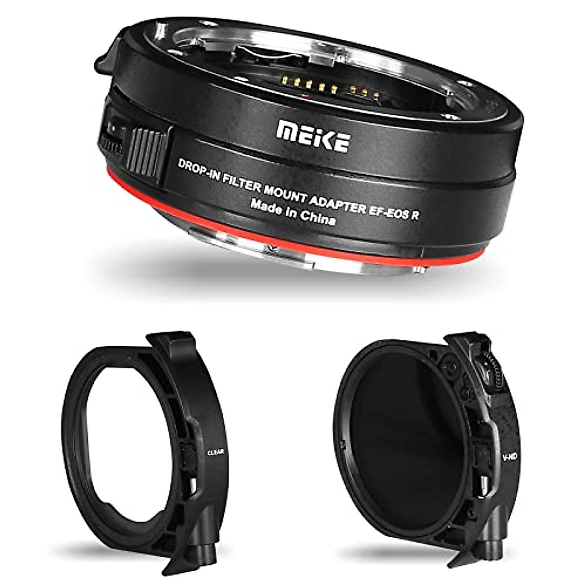 Meike MK-EFTR-C VND Metal Auto-Focus Mount Lens Adapter with Drop-in Variable ND and UV Filters Converter for Canon EF/EF-S Lenses to Canon EOS R and EOS RP R5 R5C R6 Cameras