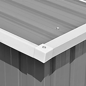 Outdoor Metal Storage Shed, Garden Shed with Door and Vents, Tool Room for Backyard, Patio, Lawn Garden Shed 101.2"x154.3"x71.3" Metal Gray