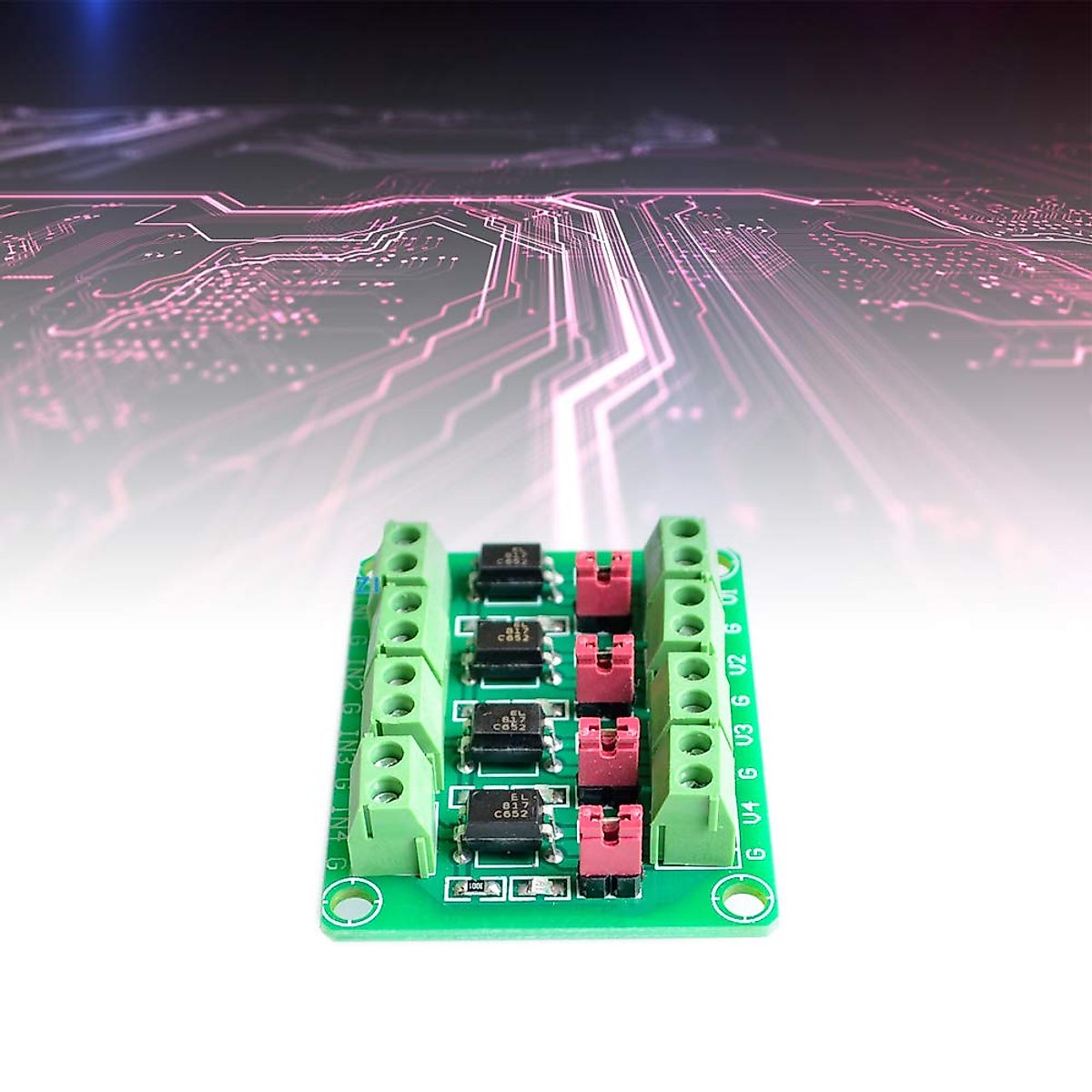 Comimark PC817 4-Channel Voltage Converter Module Optocoupler Isolation Driving Module (2 Pcs)