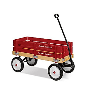 Radio Flyer Town and Country Wagon, Wooden Red Wagon