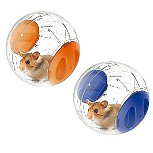 Emours Running Wheel Mini 4.8 inch Small Animal Dwarf Hamster Run Exercise Ball, Pack of 2, Small