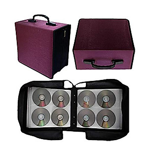 Penlonda CD/DVD Case Holder Organizer Wallet Sleeves Booklet Binder,Storage 400 Capacity Disc(Rose)