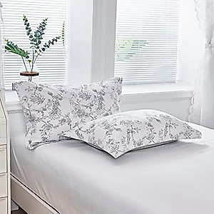 OAITE Duvet Cover Set,100% Cotton Comforter Cover with Floral Pattern Duvet Cover Set,Soft Bedding Set Includes with 3 Piece (2 Pillow Shams,1 Duvet Cover)