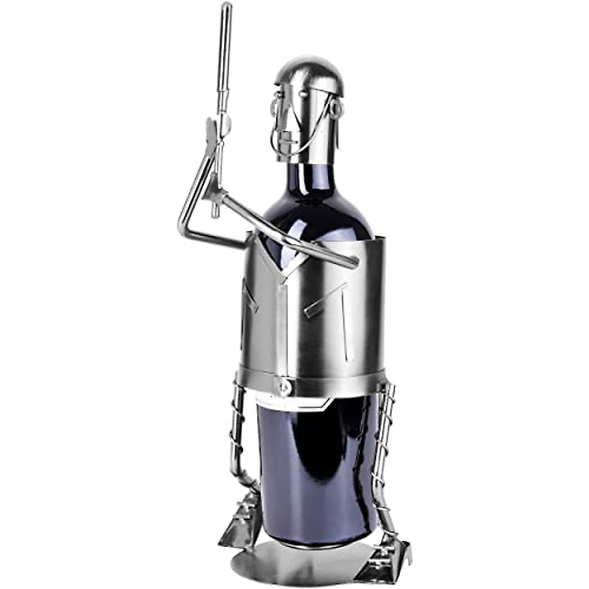 BRUBAKER Wine Bottle Holder 'Baseball' - Metal Sculpture - Wine Rack Decor - Tabletop - Greeting Card