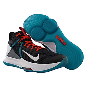 Nike Men's Basketball Shoe, Black White Chile Red Glass Blue Dk Smoke Grey Univ Red, 10