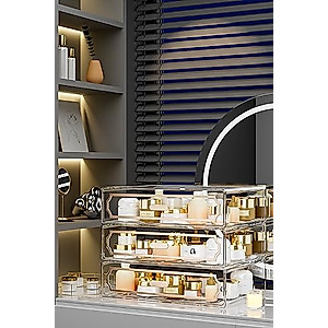 JENSMAR 2 Pack 11" Under Desk Storage Drawer Organizers Self Adhesive Under Storage Drawers Under Table Drawer Self Adhesive Attachable Drawer Slide Out for Home Office School Black and Clear White