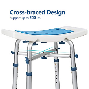 GreenChief Heavy Duty Shower Chair 500lb, Shower Stool with Padded Bath Seat, Small Shower Seat for Inside Shower, Narrow Bathtub Chair for Elderly, Senior, Handicap & Disabled