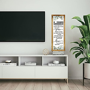 Maoerzai Bless This Home Wall Decor, Bless This House Wood Plaque Inspiring Quote, A House Blessing 6 X16 Inch Hanging Sign, Christian Religious Home Decor Saying. (White-Blessing sign)