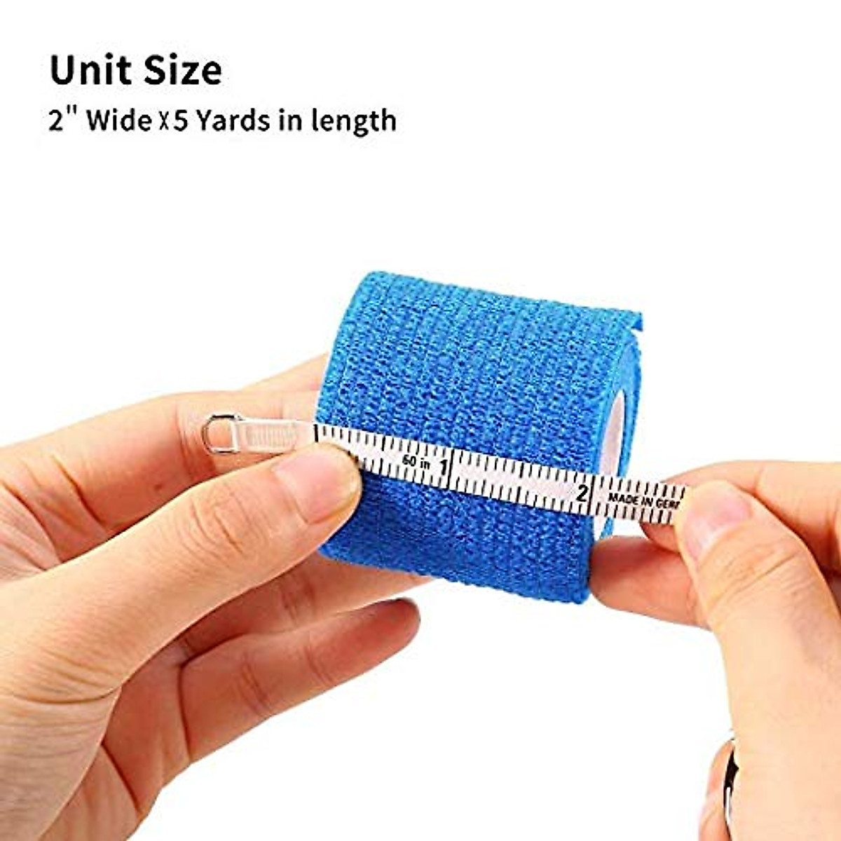 24-Pack, 2” x 5 Yards, Self-Adherent Cohesive Tape, Strong Sports Tape for Wrist, Ankle Sprains & Swelling, Self-Adhesive Bandage Rolls (Pink)