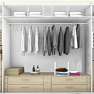 Shelf Dividers Closet Shelf Dividers Closet Wire Shelf Dividers Wire Closet Shelf Dividers Separator Steel Organizers Closet Organizer in Cabinets Kitchen Office (8 Packs) (White Shelf Dividers)