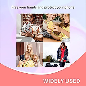 YAFIYGI 2Pack Patch Phone Crossbody Lanyard Universal Cell Phone with Adjustable Nylon Neck Strap,Nylon Wrist Straps, PVC Phone Patch with Metal Ring （White+Black）