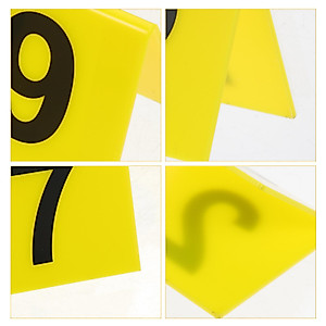 Hemoton 10pcs Evidence Markers Crime Scene Marker Tents 1-10 Table Number Tents for Halloween Party Decorations Yellow