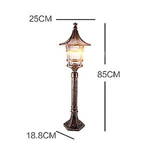 ZZYJYALG Rustic Lawn Light Outdoor Villa Garden Fence Courtyard Waterproof E27 Floor Lantern Home European Landscape Streetlight Creative Umbrella Design Aluminum Pathway Post Pole Lighting Fixture